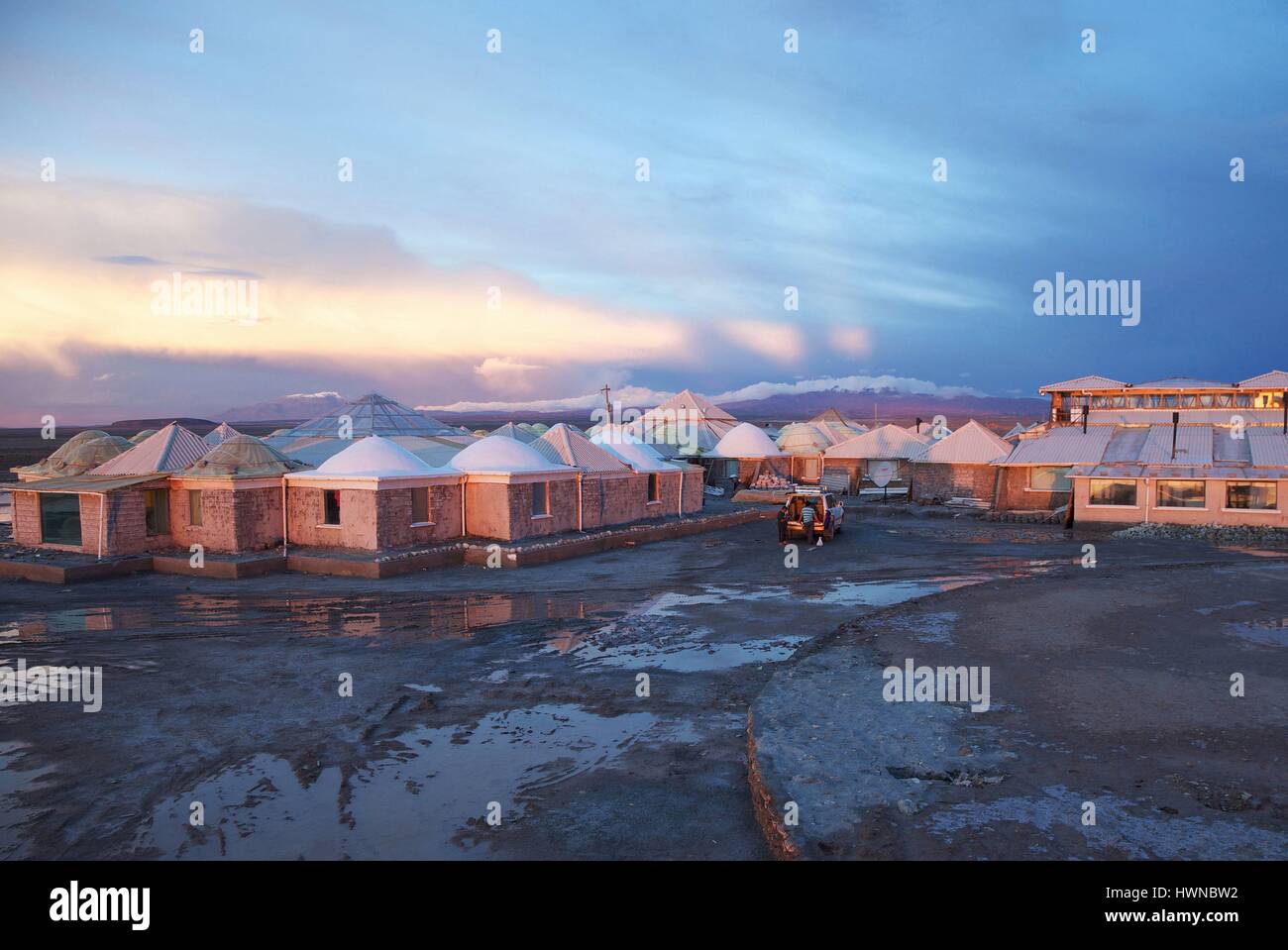 Bolivia, altiplano, departement of Potosi, salar de Uyuni, salt hotel ...