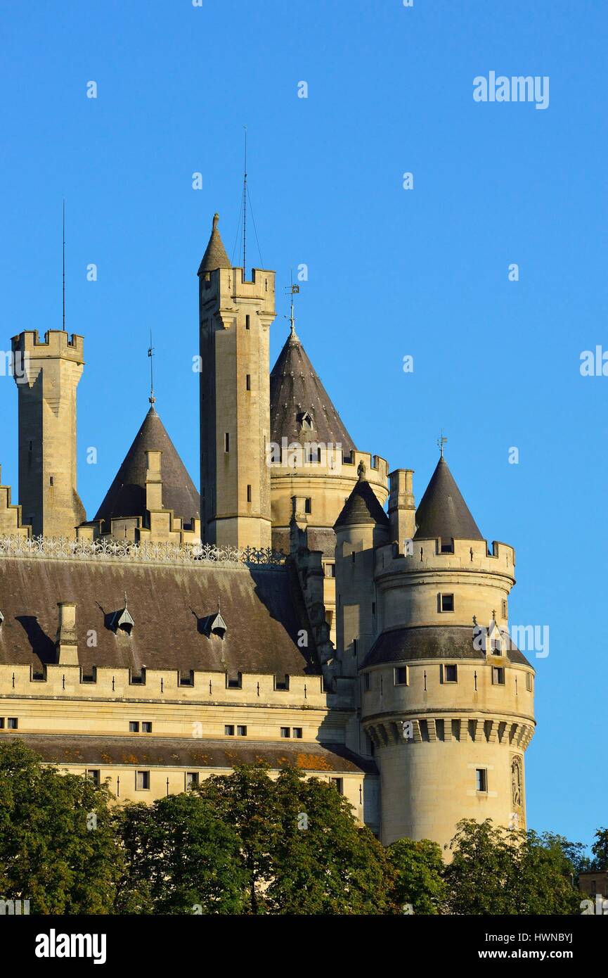France, Oise, Pierrefonds, Castle built in the 14th century by Louis of ...