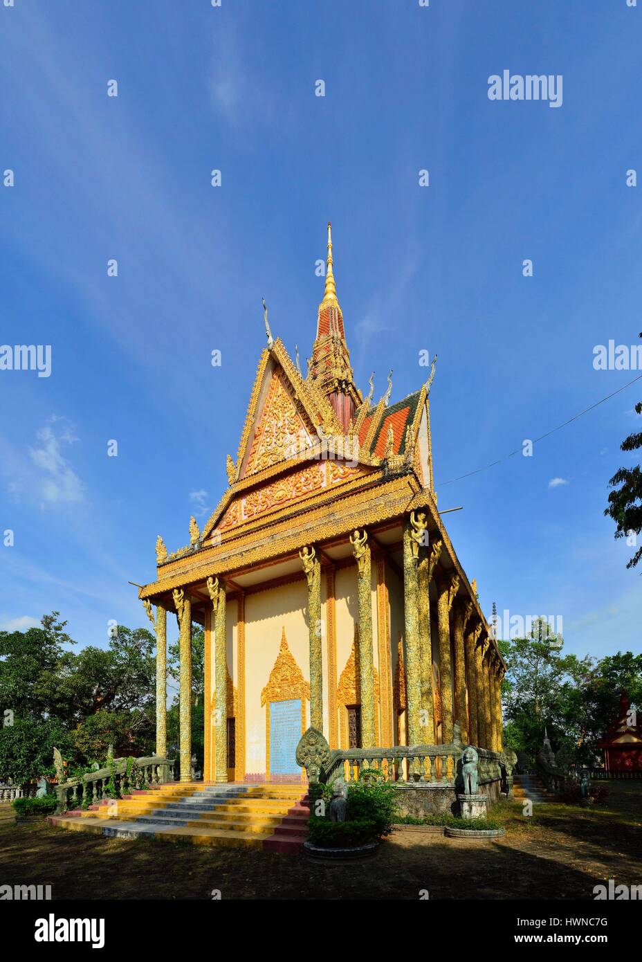 Cambodia, Kampot Province, Kampot, pagoda Stock Photo - Alamy