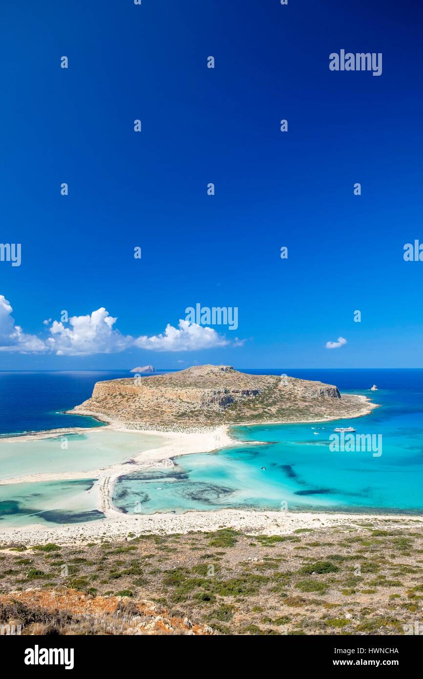 Greece, Crete, Gramvoussa peninsula, Balos lagoon Stock Photo - Alamy