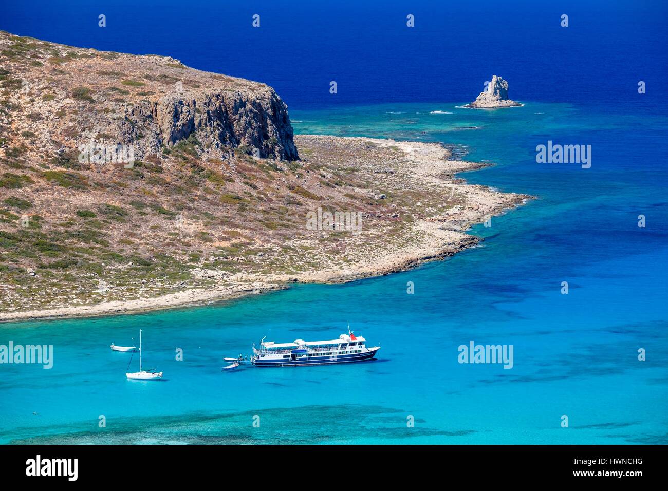Crete gramvoussa boat hi-res stock photography and images - Alamy