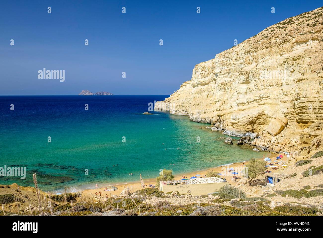 Greece, Crete, Messara Plain, Matala searesort, Kokkini Ammos or Red ...