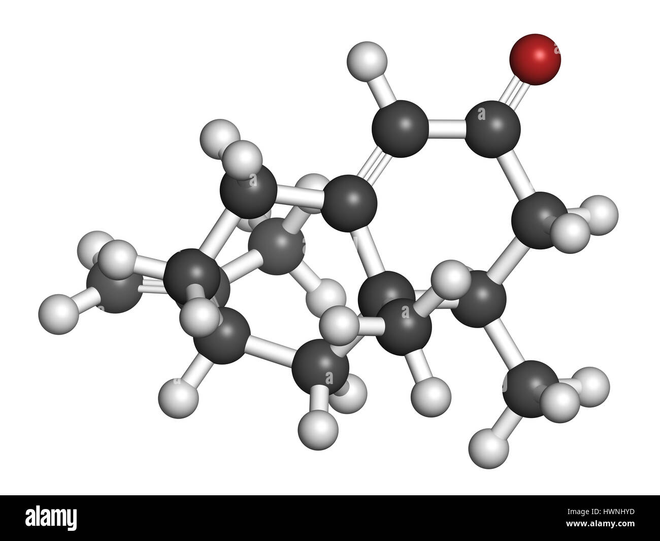Nootkatone natural insect repellent molecule. Present in grapefruit. 3D ...