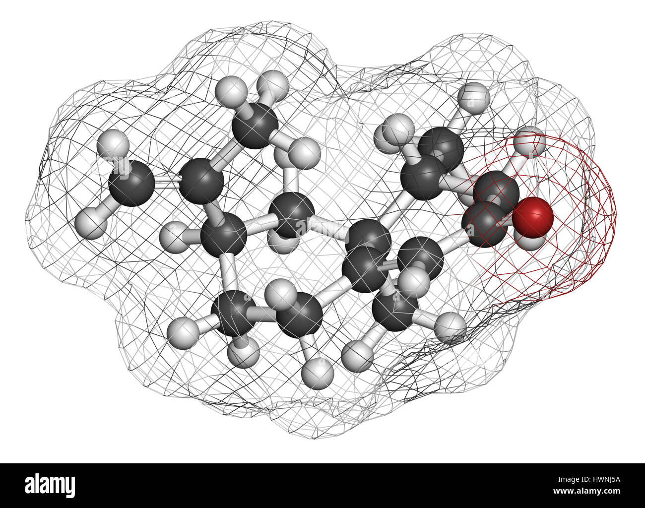 Nootkatone natural insect repellent molecule. Present in grapefruit. 3D ...