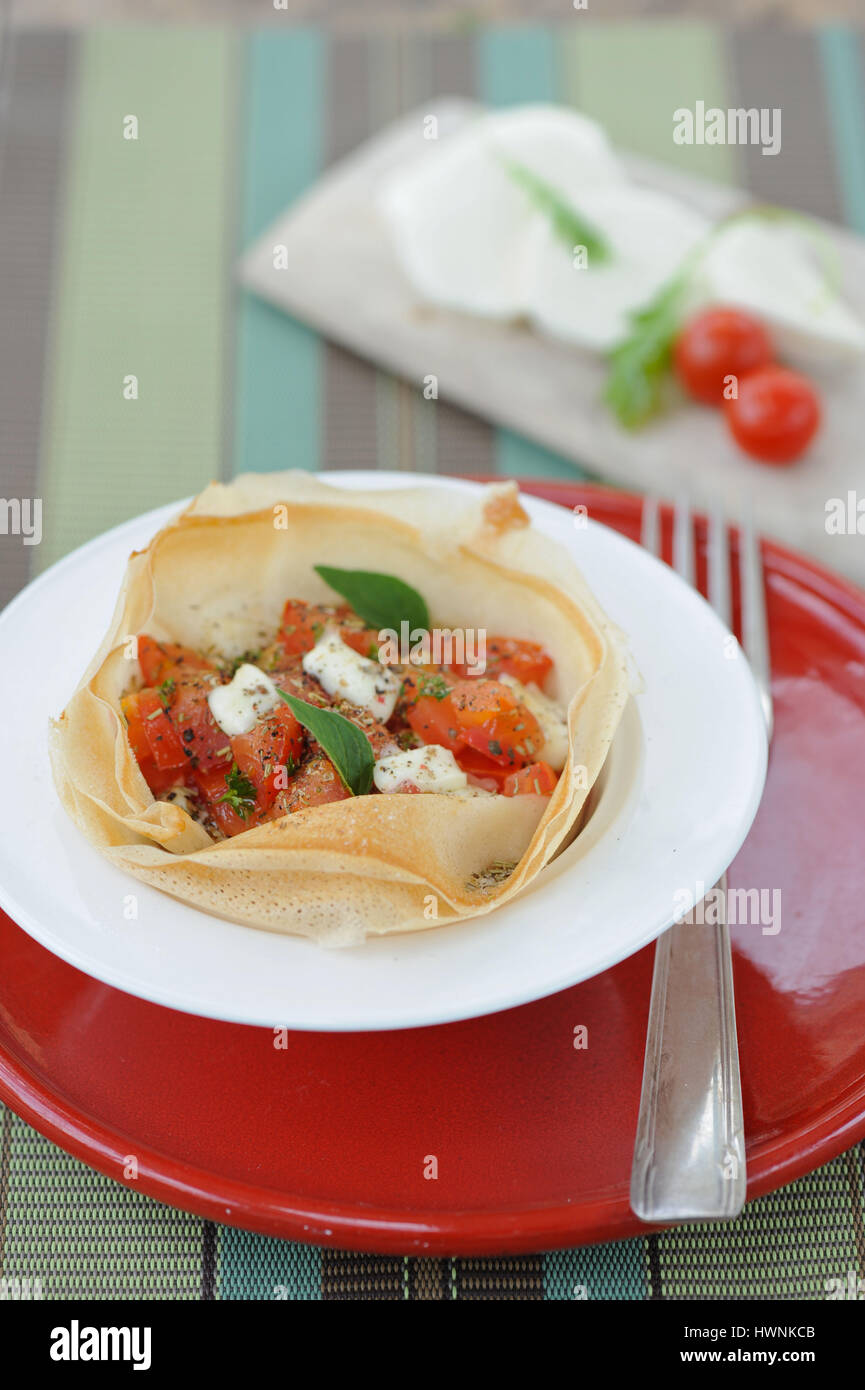 Brick tomates mozzarella Stock Photo - Alamy