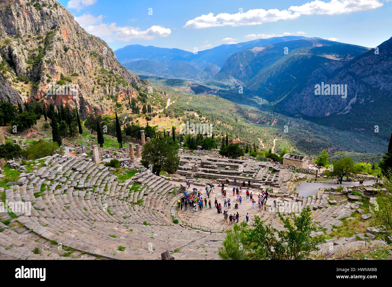 Ancient ruins of delphi in greece on a sunny day Stock Photo - Alamy