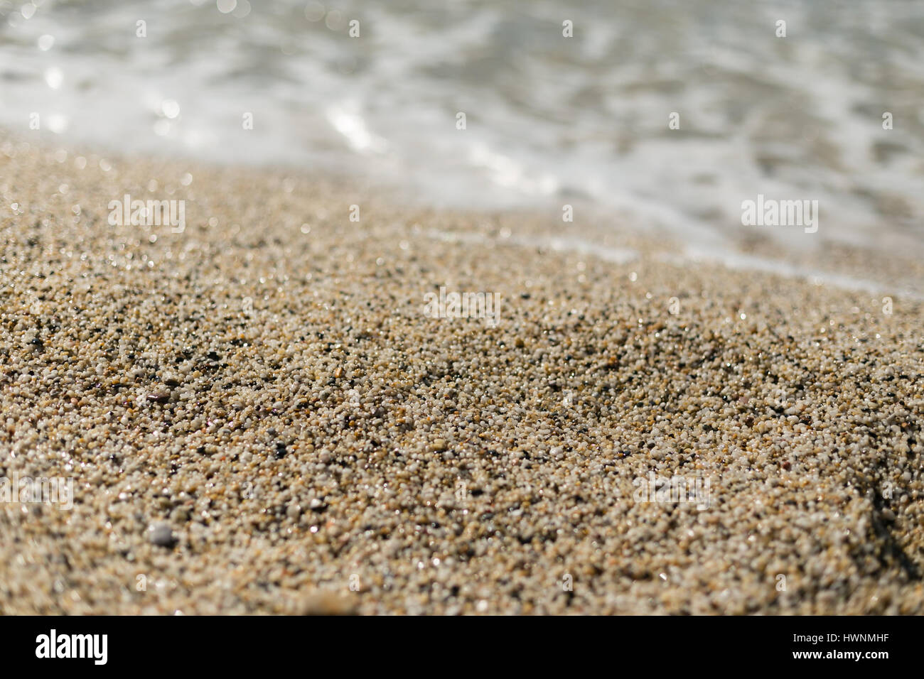 Beautiful sand at Cleopatra beach in Alanya turkey with sand in center ...