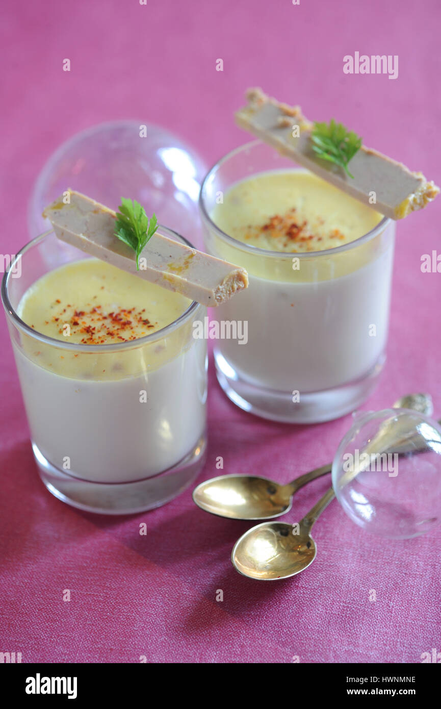 Verrines panna cotta foie gras Stock Photo - Alamy