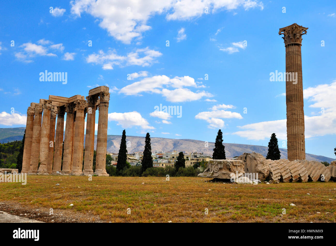 Temple of Zeus in Athens Greece built in honor of the god Zeus Olympus ...