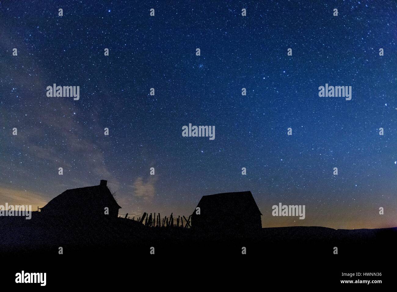 France, Aveyron, plateau of Aubrac, buron Stock Photo - Alamy