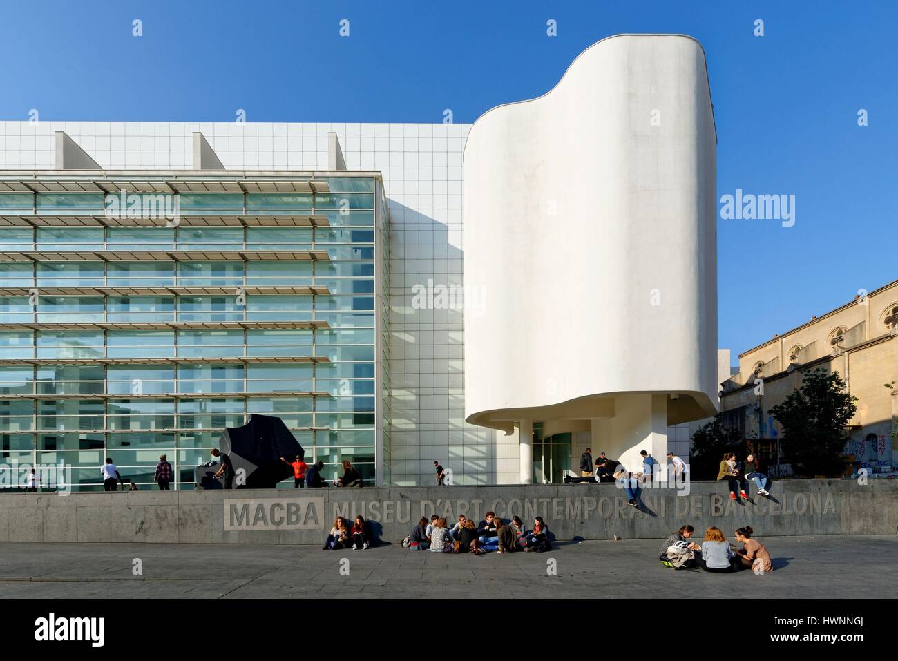 Spain, Catalonia, Barcelona, Raval District, MACBA Museu d'Art ...