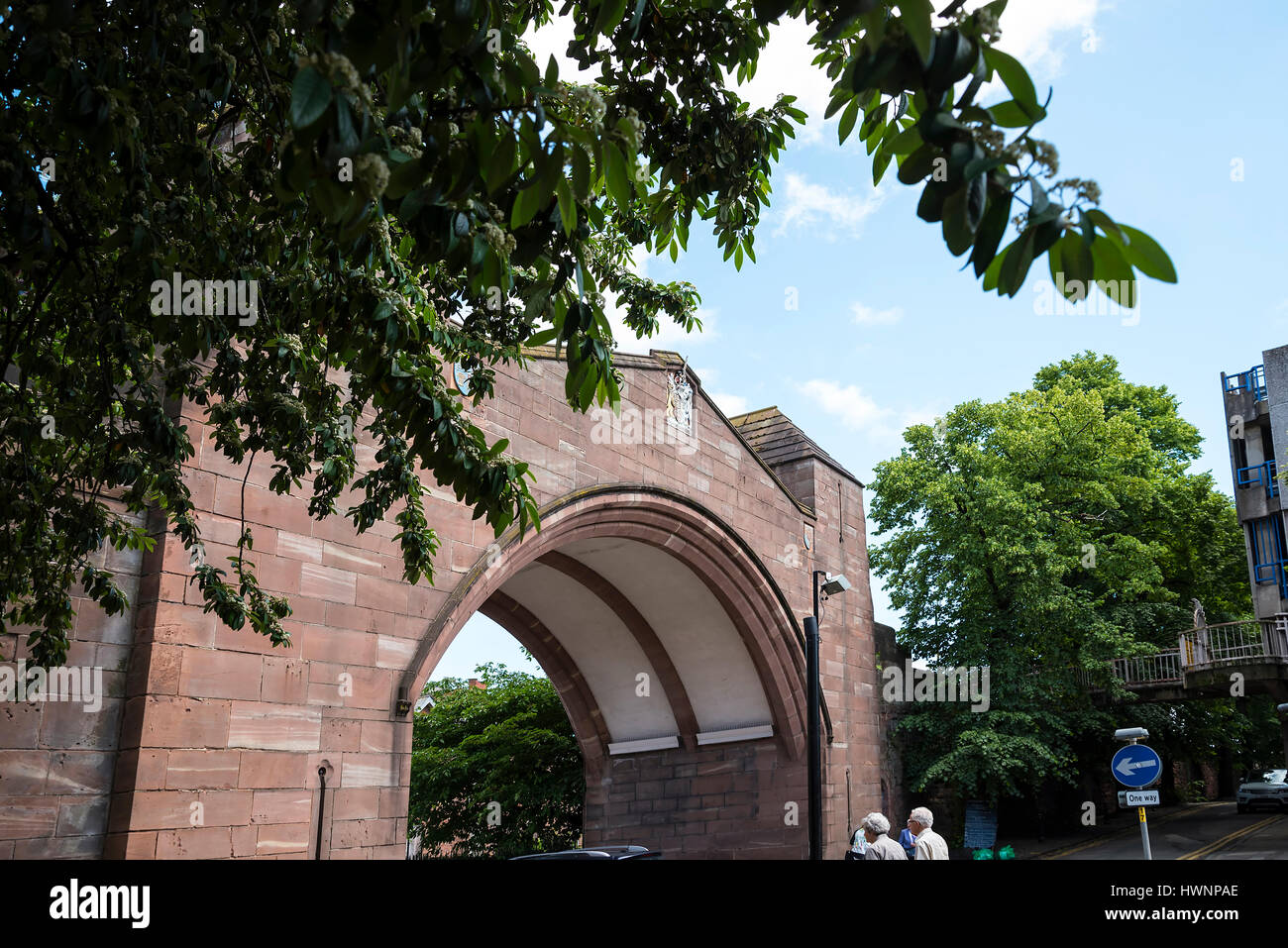 Bridge in the Roman walls in Chester is the County City of Cheshire ...