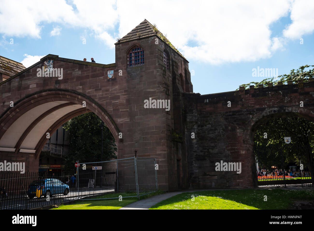 Bridge in the Roman walls in Chester is the County City of Cheshire ...