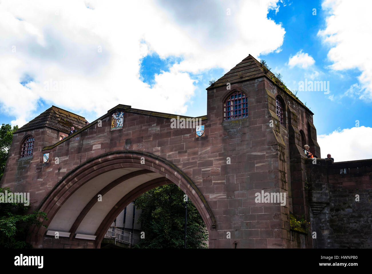 Bridge in the Roman walls in Chester is the County City of Cheshire ...