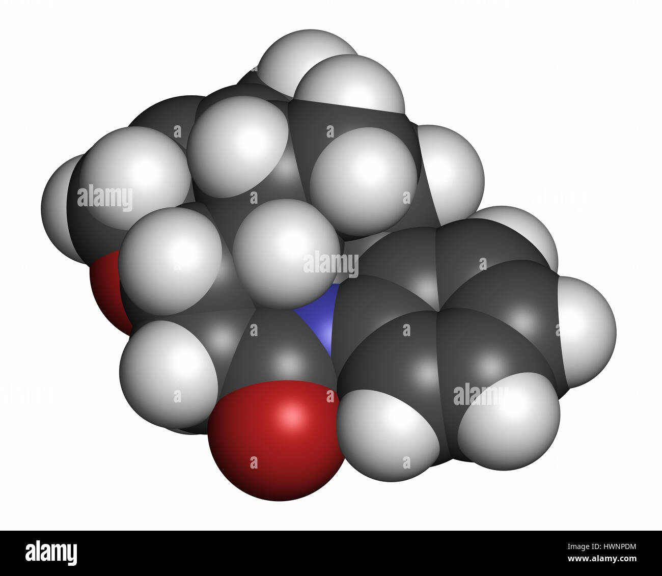 Strychnine poisonous alkaloid molecule. Isolated from Strychnos nux ...