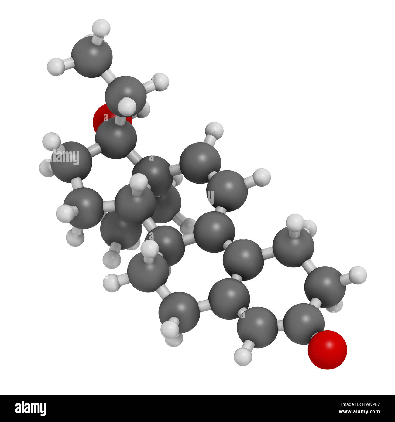 Tetrahydrogestrinone (THG) anabolic steroid molecule. 3D rendering ...