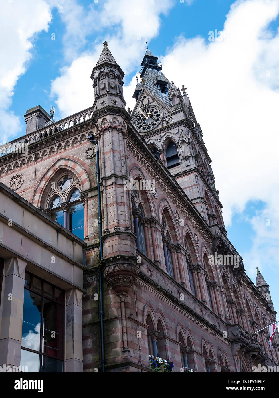 Gothic Town Hall in Chester is the County City of Cheshire England, It ...