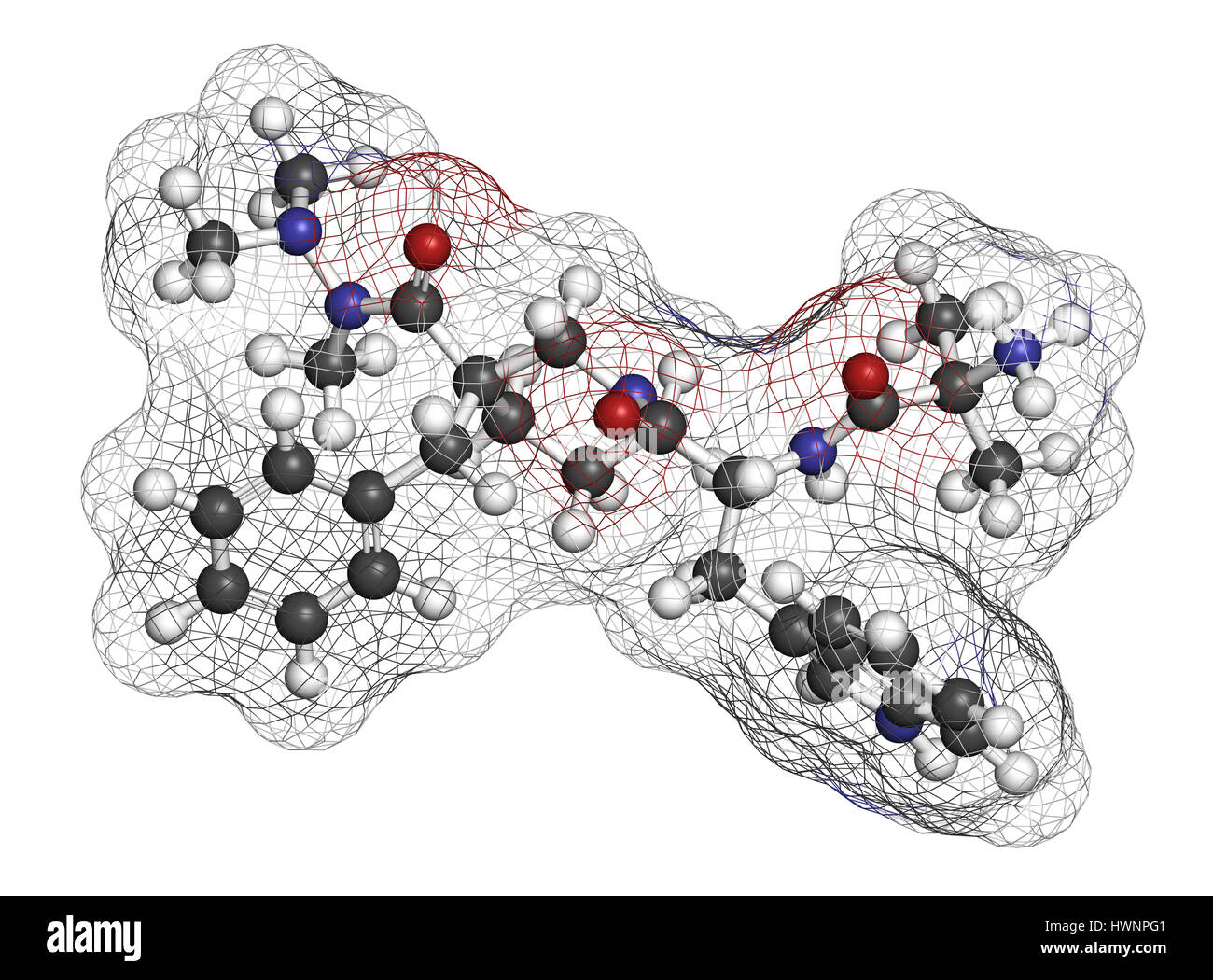 Anamorelin cancer cachexia and anorexia drug molecule. 3D rendering ...