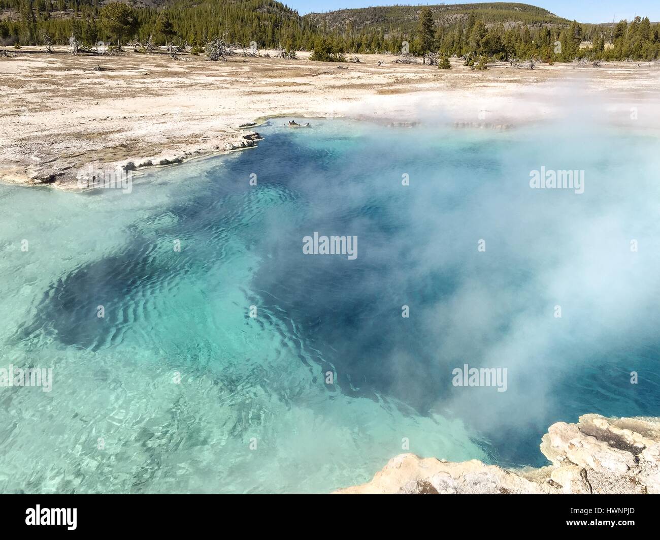Sapphire Pool in the Biscuit Geyser Basin at Yellowstone National Park ...