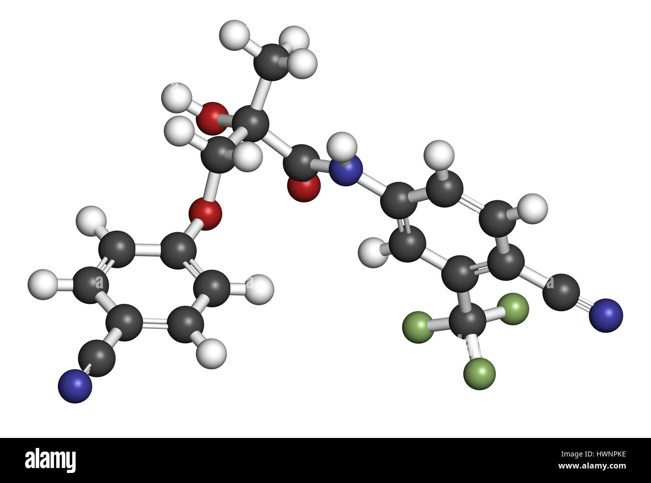 Enobosarm drug molecule. Selective androgen receptor modulator (SARM ...