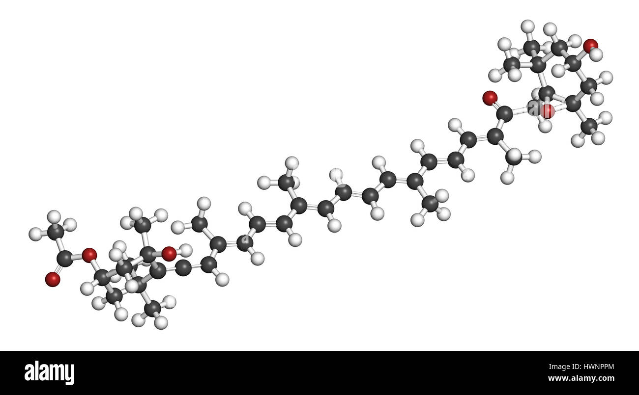 Fucoxanthin brown algae pigment molecule. Ingredient of some dietary ...