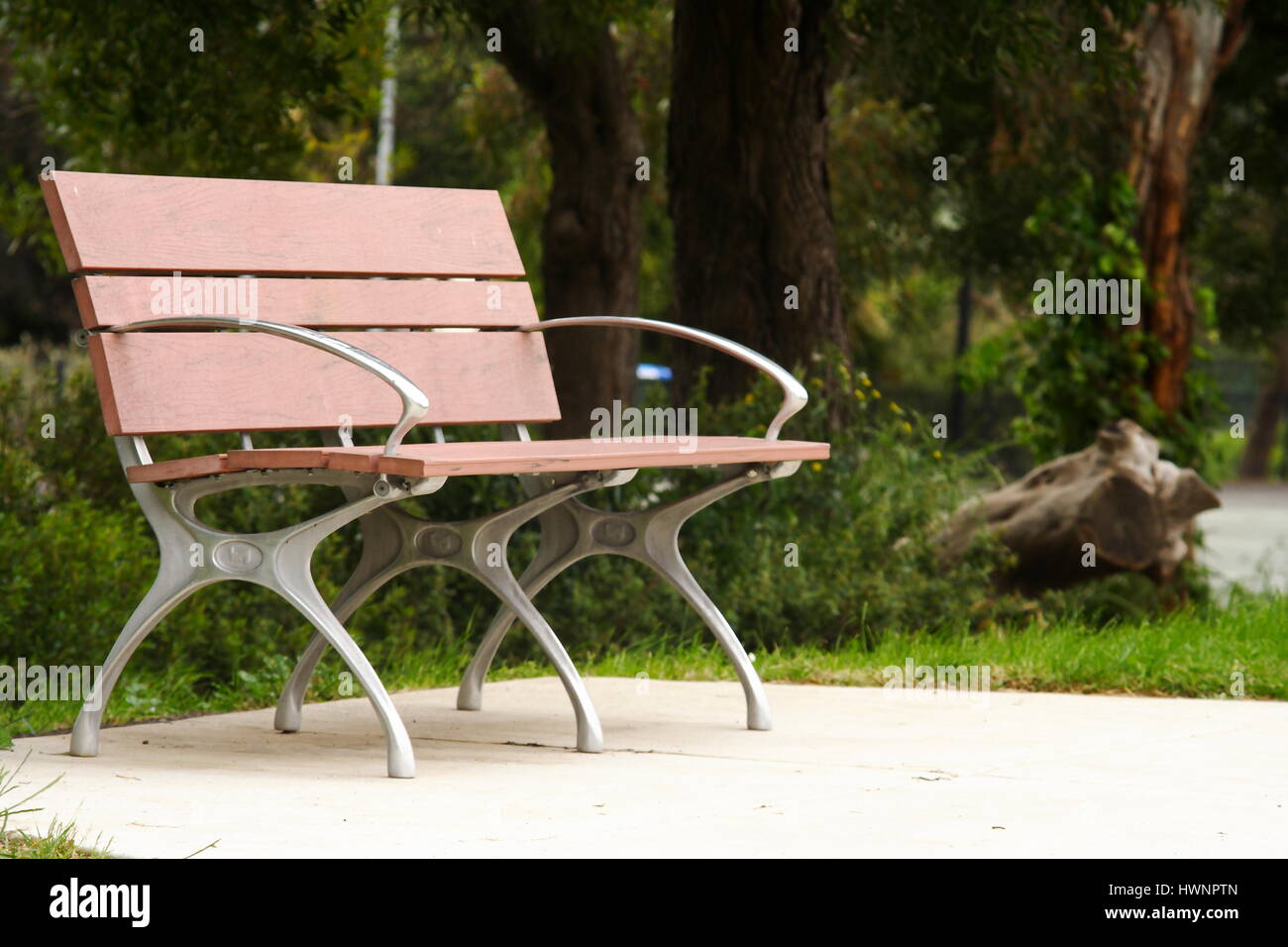 Modern Park bench Stock Photo - Alamy