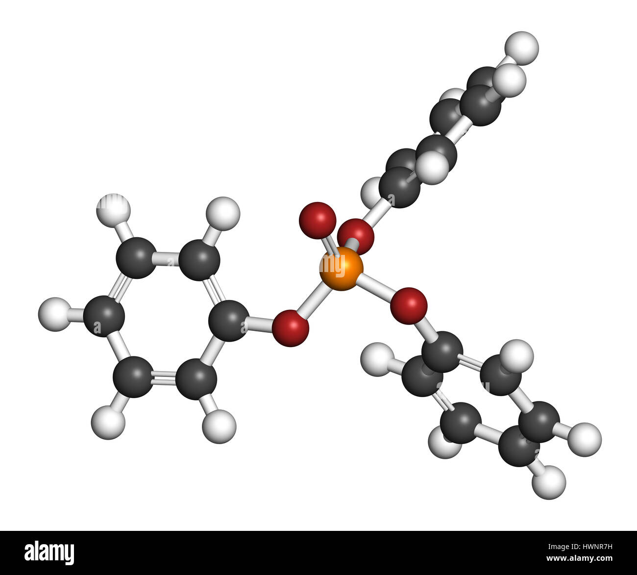 Triphenyl phosphate molecule. Used as flame retardant and plasticizer ...