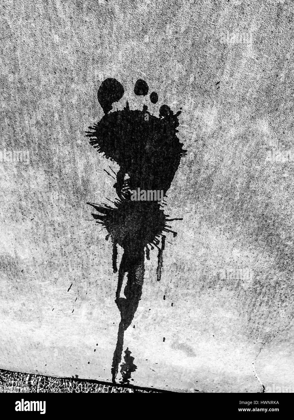 Foot on wall Black and White Stock Photos & Images - Alamy