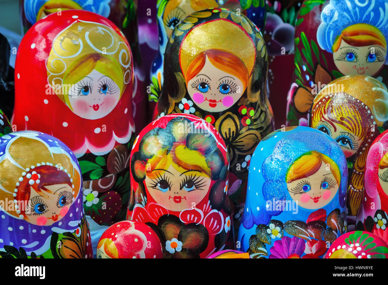Made of a tree and beautifully painted dolls - the nested dolls ...
