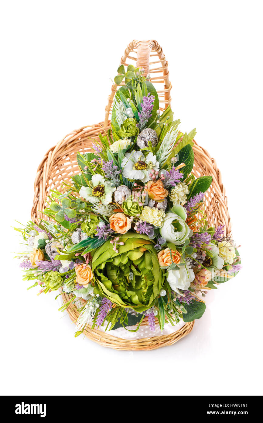 White wicker easter basket Cut Out Stock Images & Pictures - Alamy