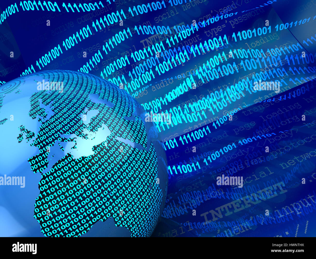abstract 3d illustration of digital earth background Stock Photo - Alamy