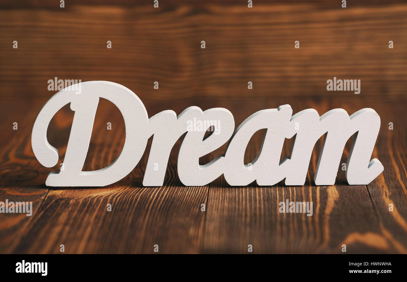 Dream wooden letters Stock Photo - Alamy
