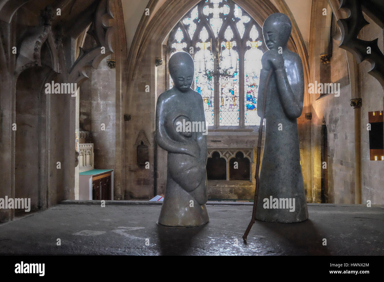 Figures inside Bristol Cathedral Stock Photo - Alamy