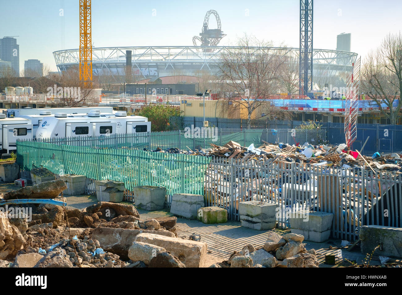 Building site in Fish Island, Hackney Wick, East London, part of post ...