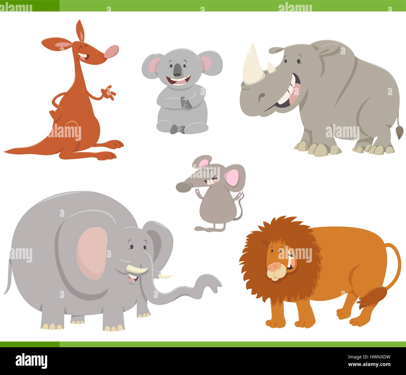 Cartoon Illustration of Funny Animal Characters Collection Stock Vector ...