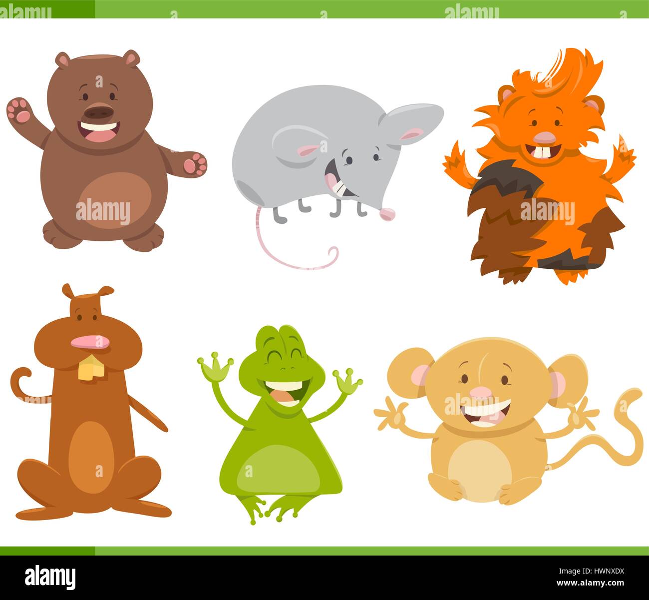 Cartoon Illustration of Cute Animal Characters Collection Stock Vector ...