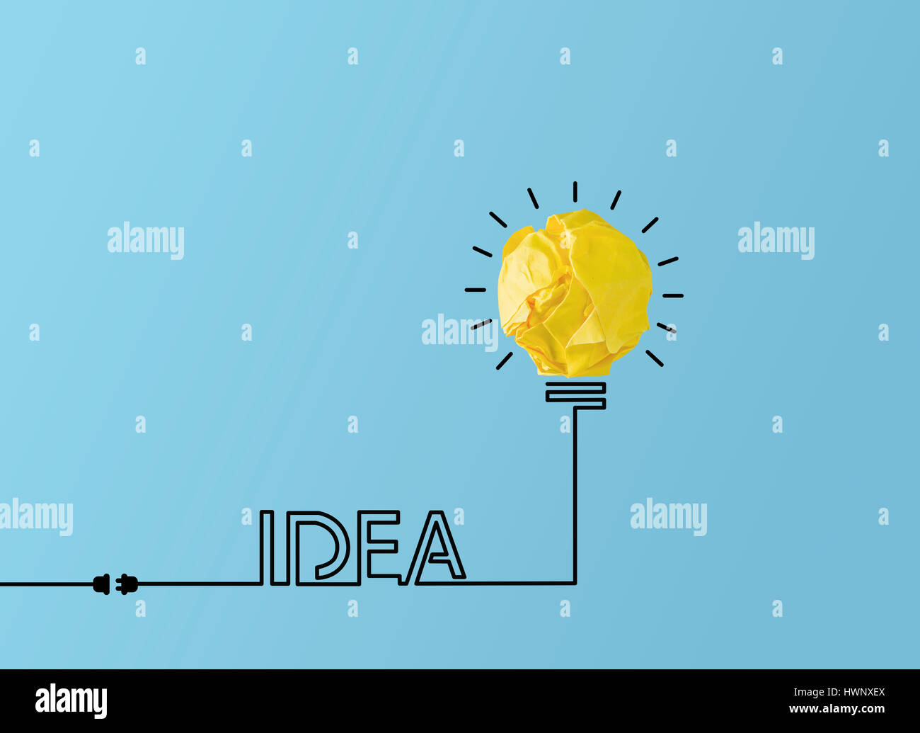 light bulb idea with wire Stock Photo - Alamy