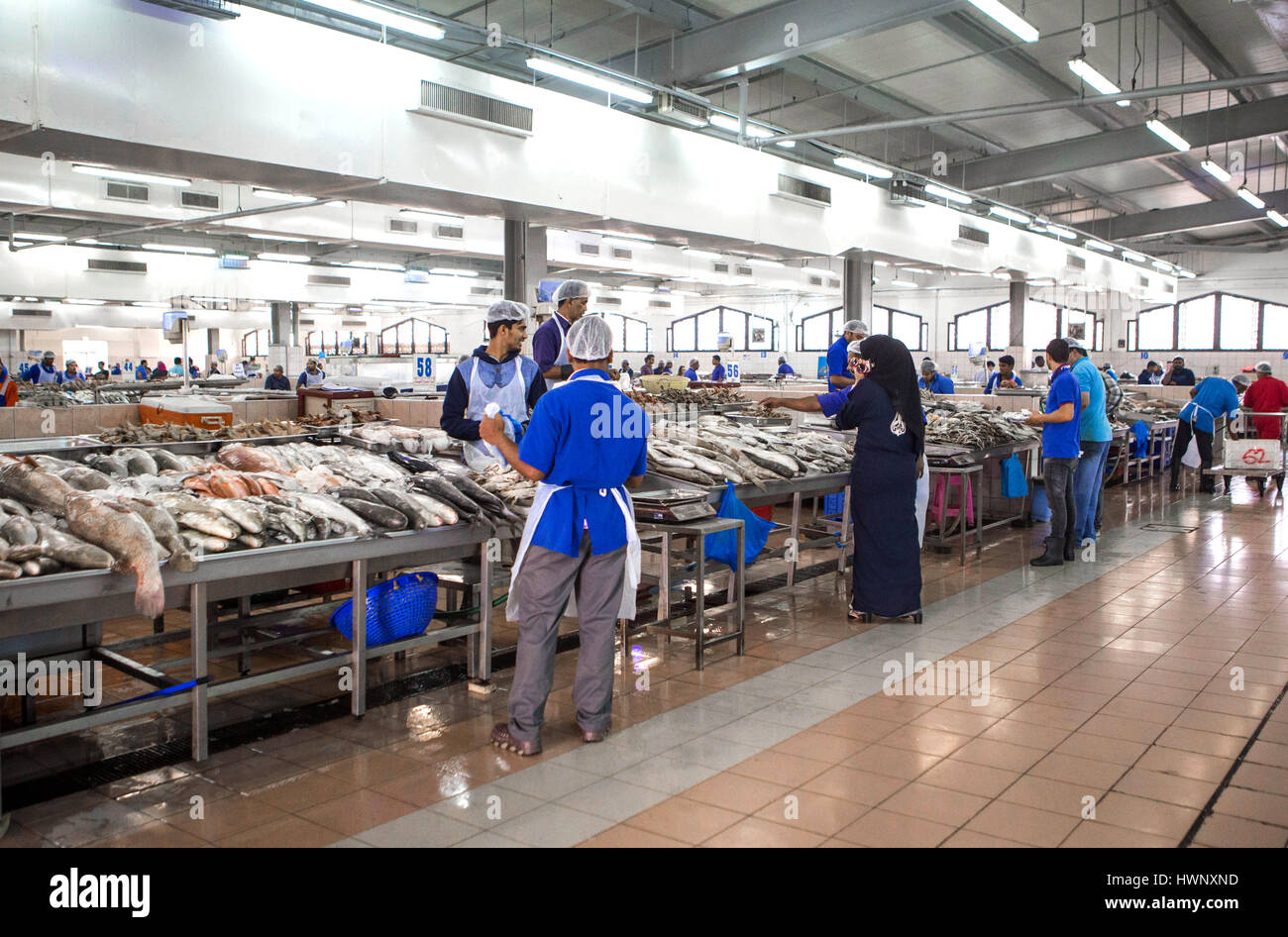 Fish Market of Abu Dhabi in The United Arab Emirates Stock Photo - Alamy