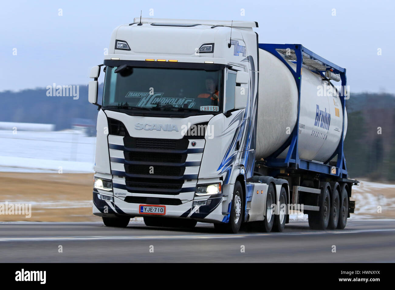 SALO, FINLAND - FEBRUARY 10, 2017: Customized Next Generation Scania ...