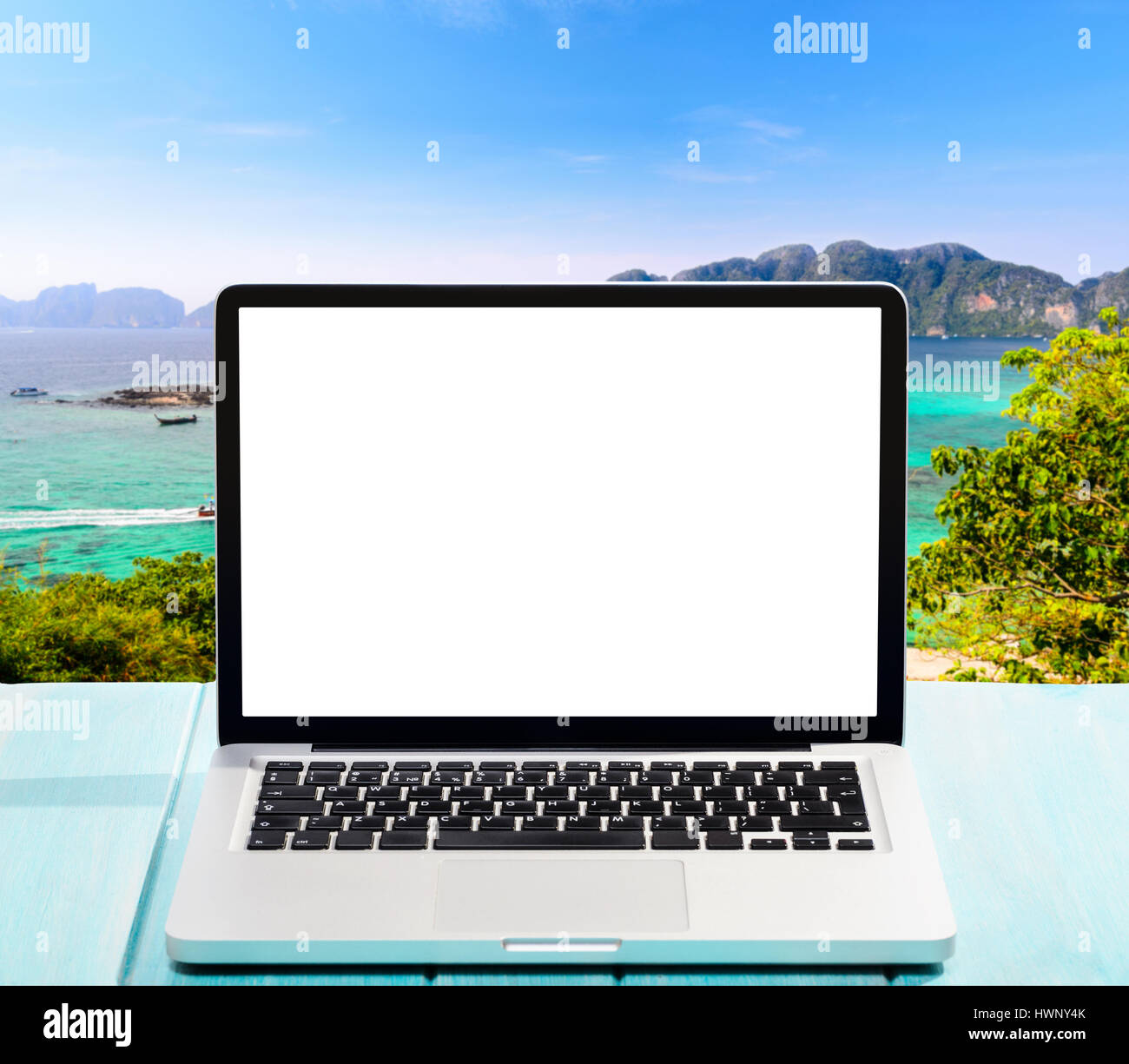 working by the seaside Stock Photo - Alamy