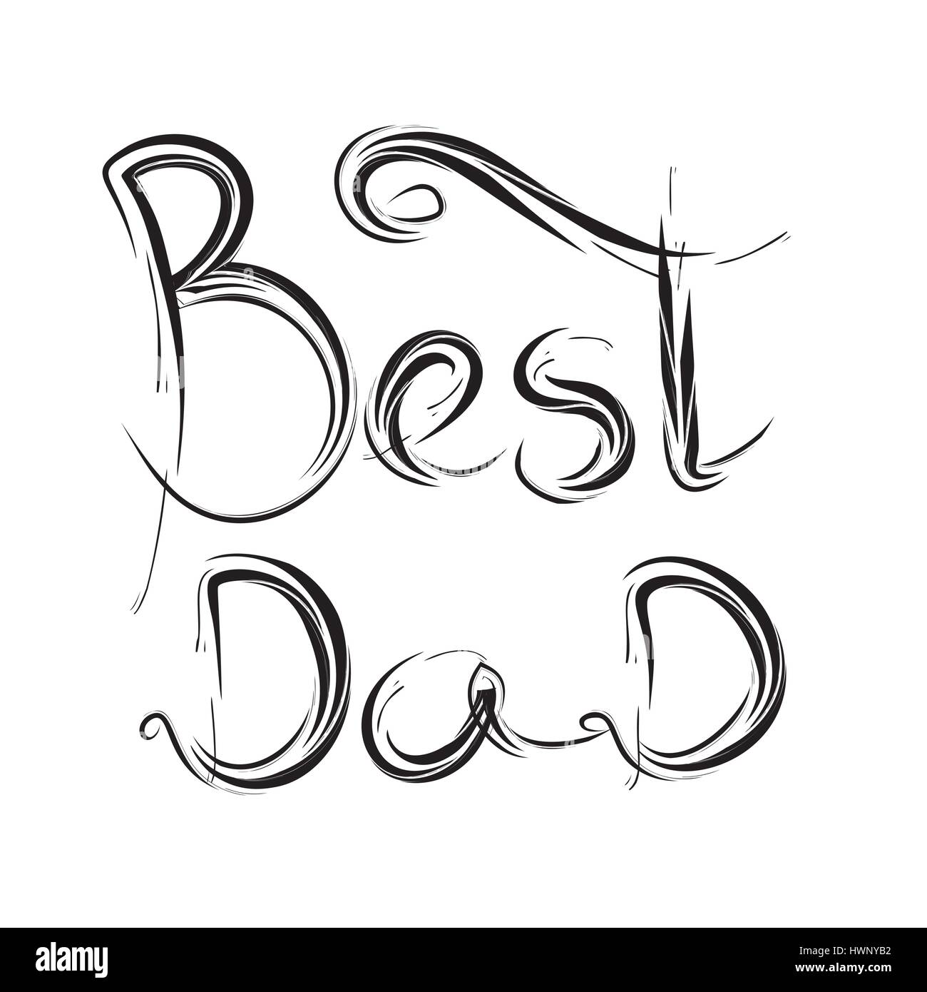 Best Dad. Vector hand-written lettering, t-shirt print design ...