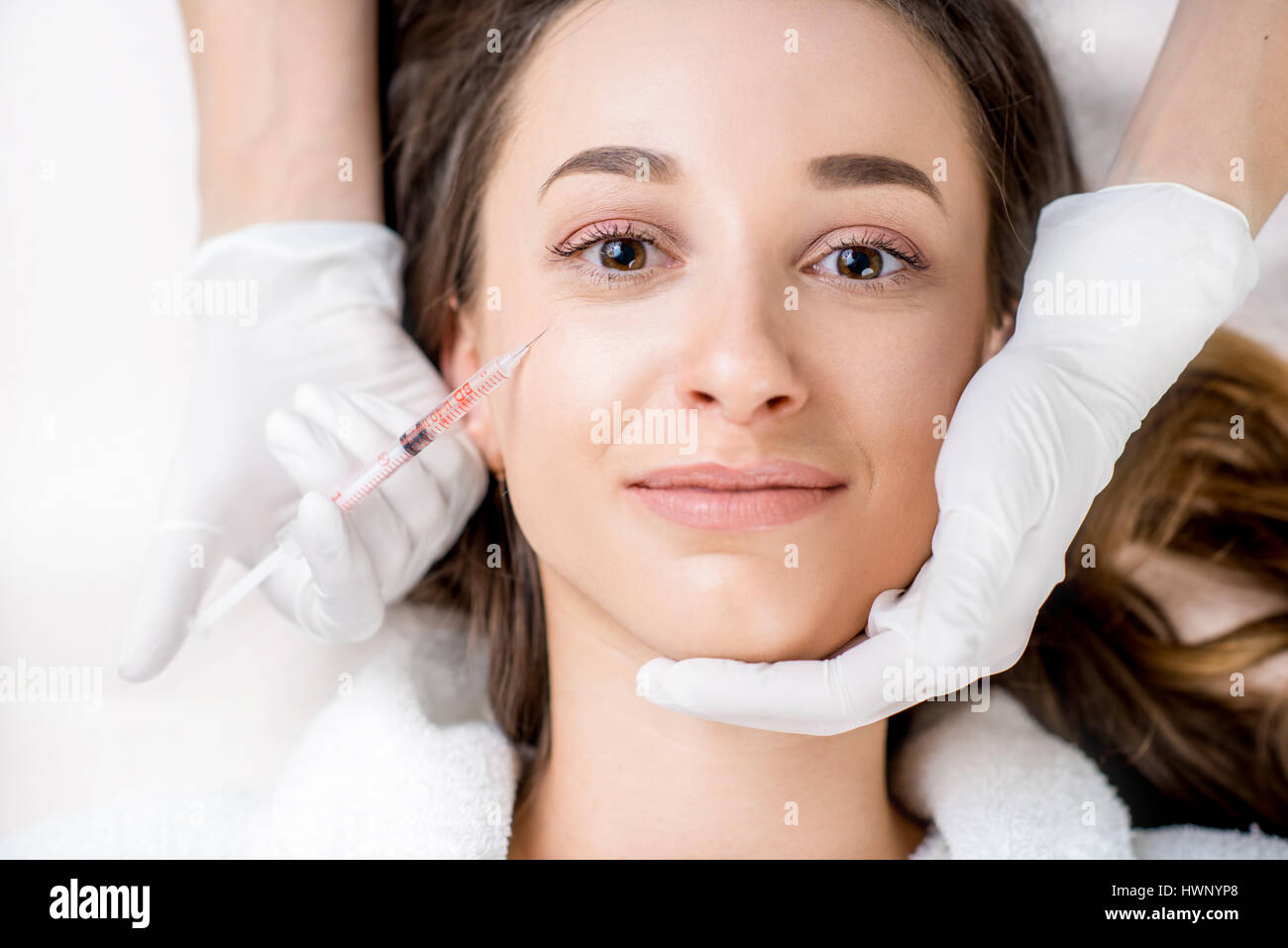 Cosmetic botox injection Stock Photo - Alamy