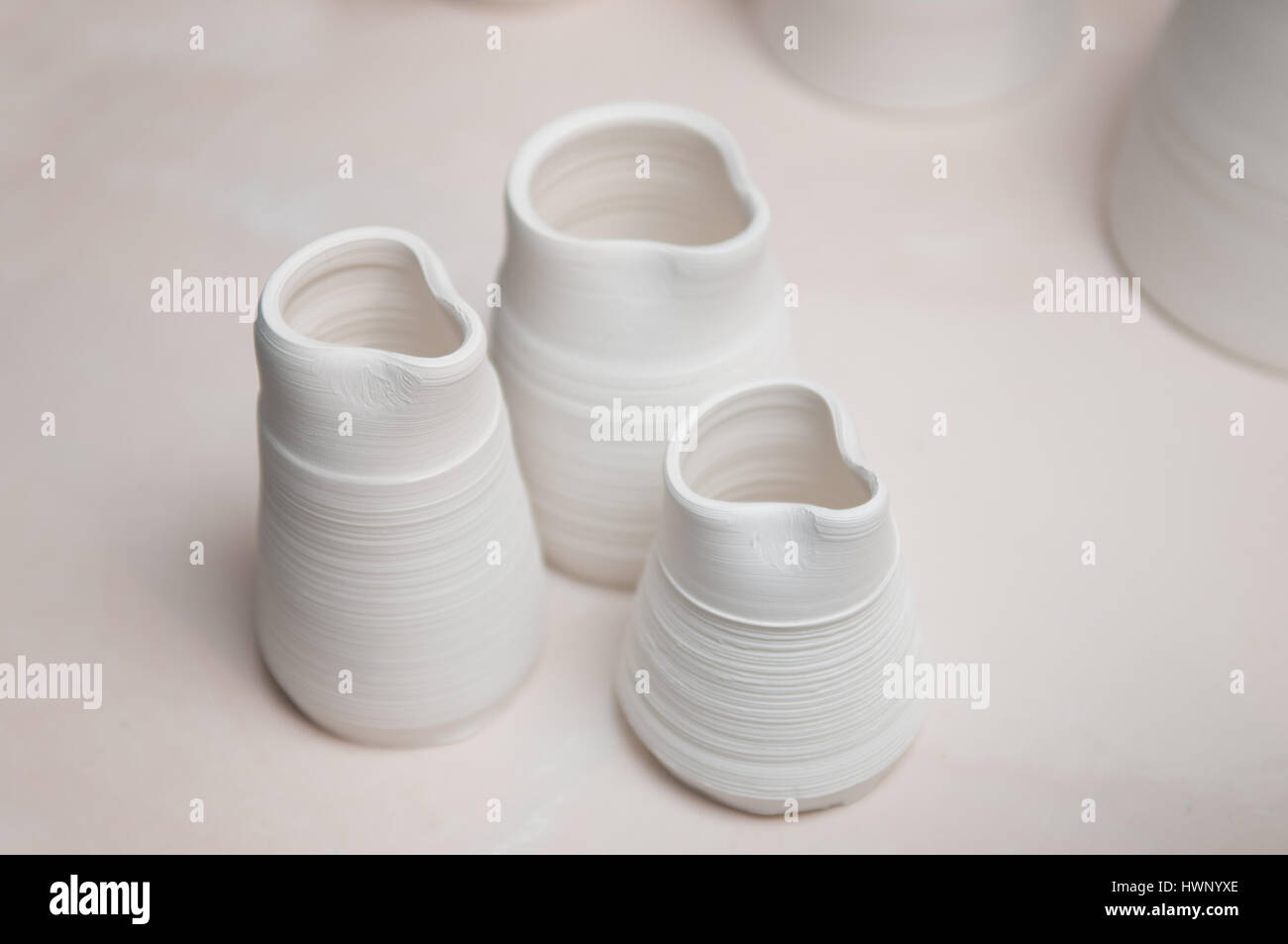 Hand made pottery objects in the workshop Stock Photo - Alamy