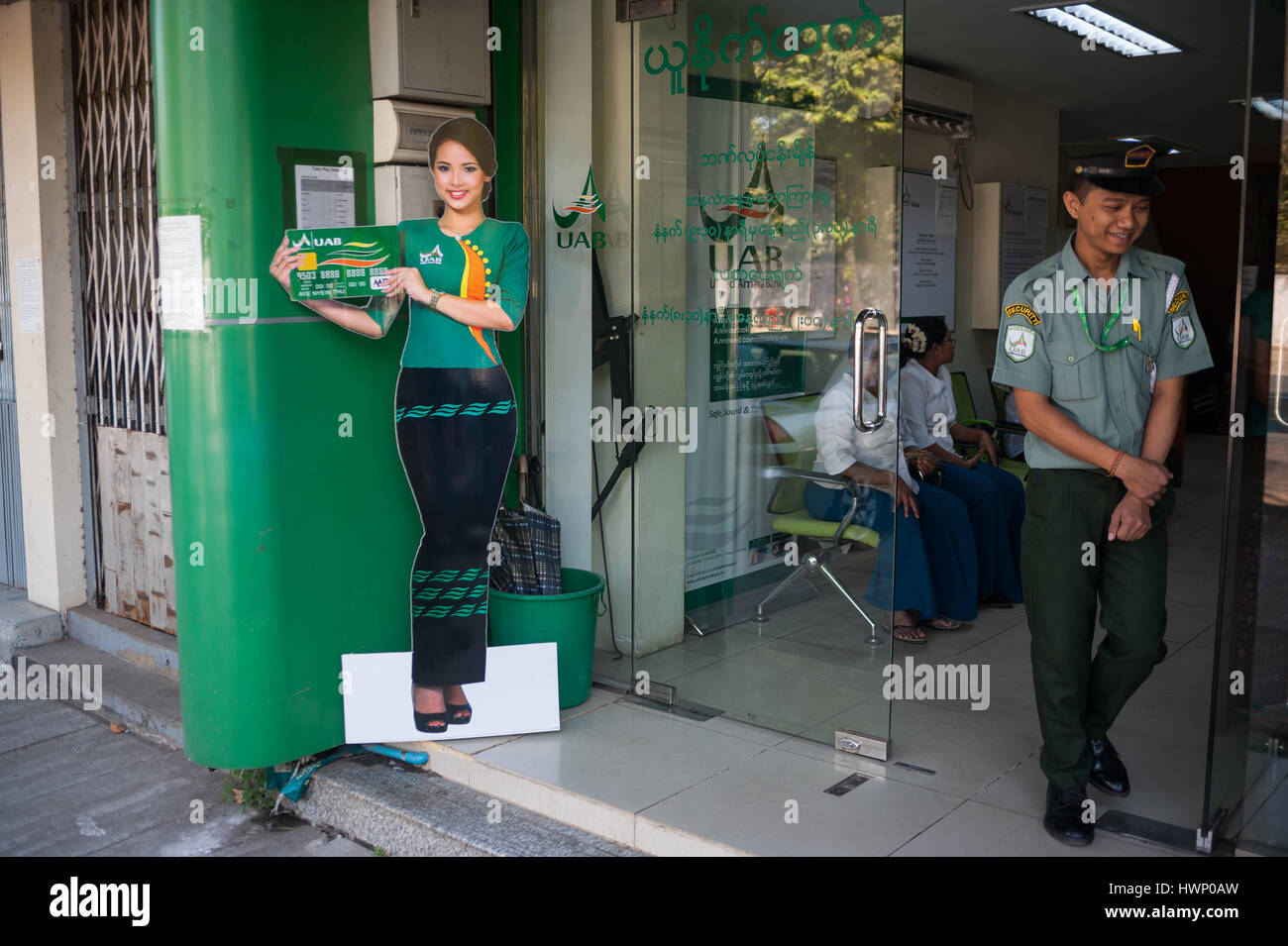 06.02.2017, Yangon, Republic of the Union of Myanmar, Asia - A stand-up ...