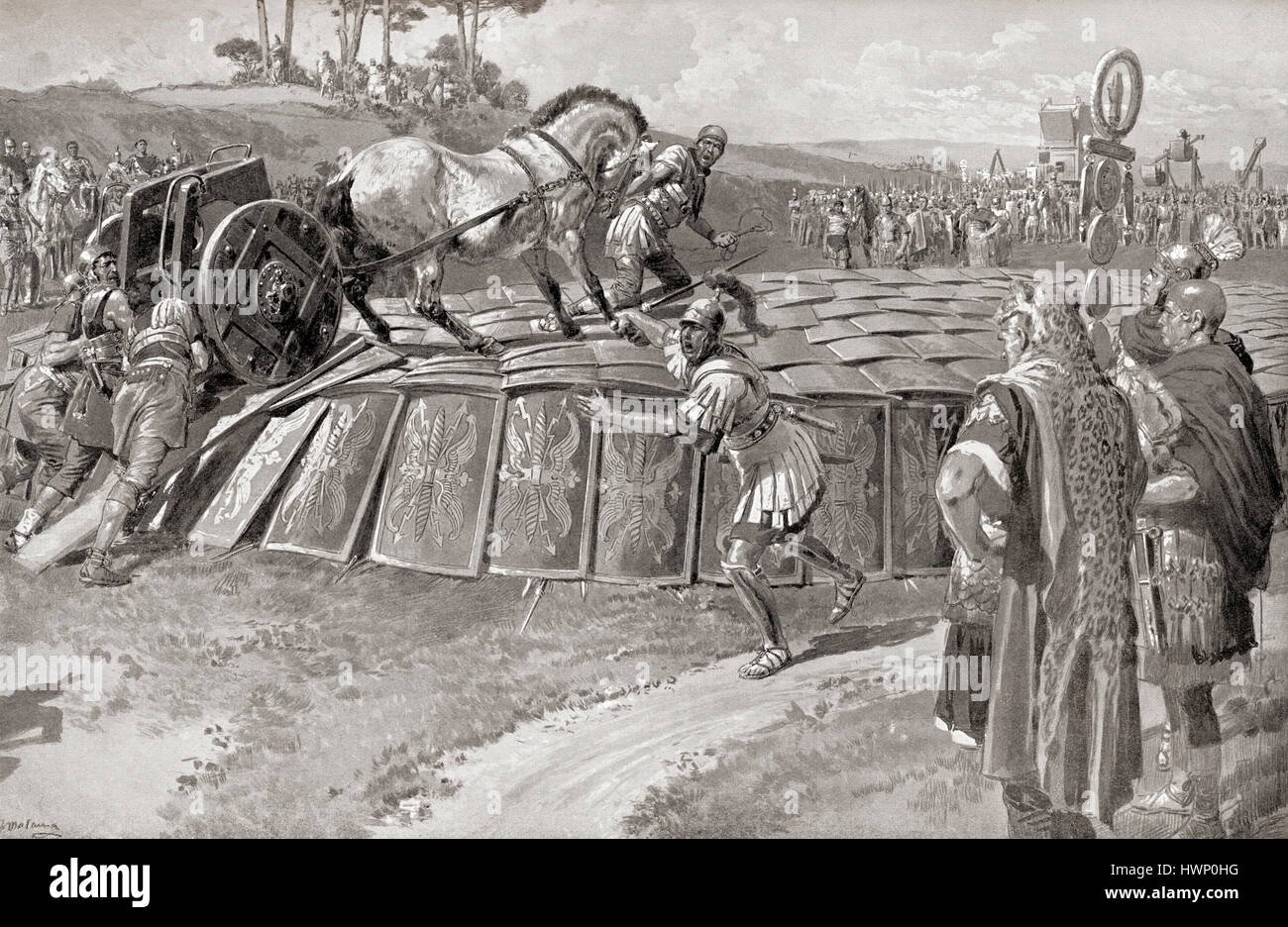 A Roman military exercise in the days of Julius Caesar, testing the ...