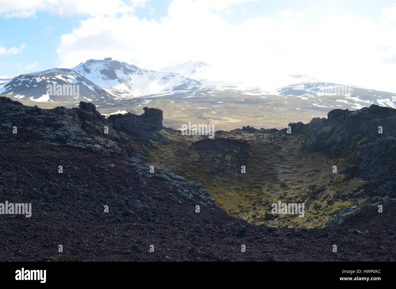 Iceland's diverse landscape with glaciers and lava rock Stock Photo - Alamy