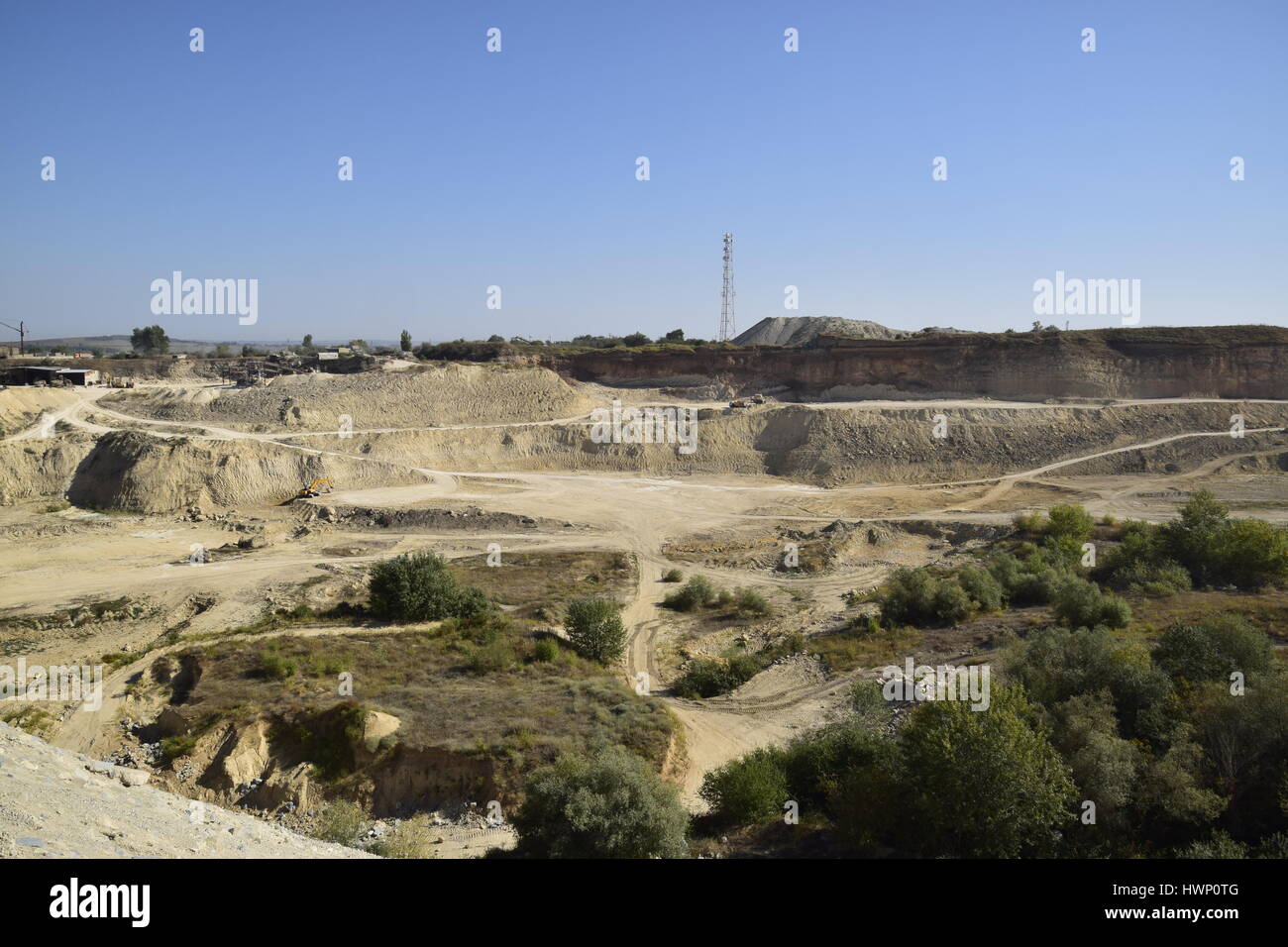 Large quarry for gravel mining, sand and clay. Mining machines and ...