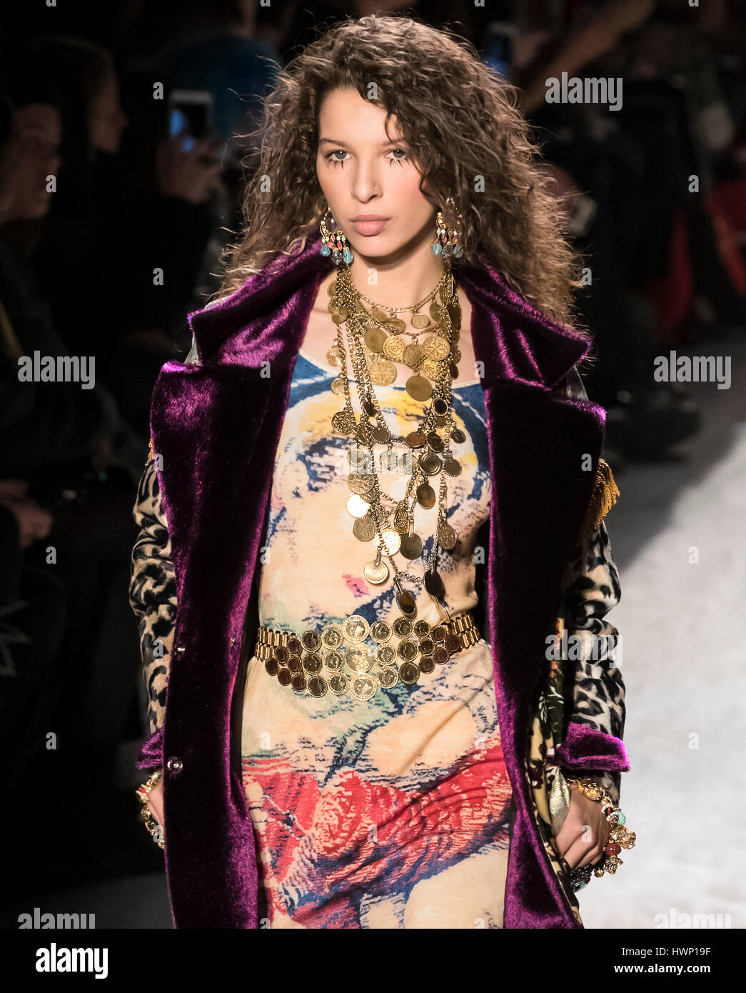 NEW YORK, NY - FEBRUARY 10, 2017: Alice Metza walks the runway at the ...