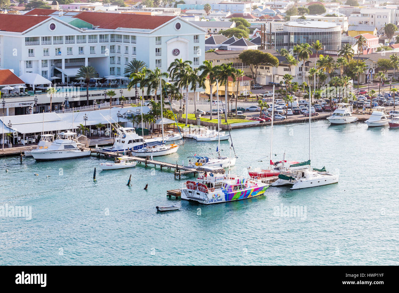 Colorful buildings in Oranjestad on the island of Aruba Stock Photo - Alamy