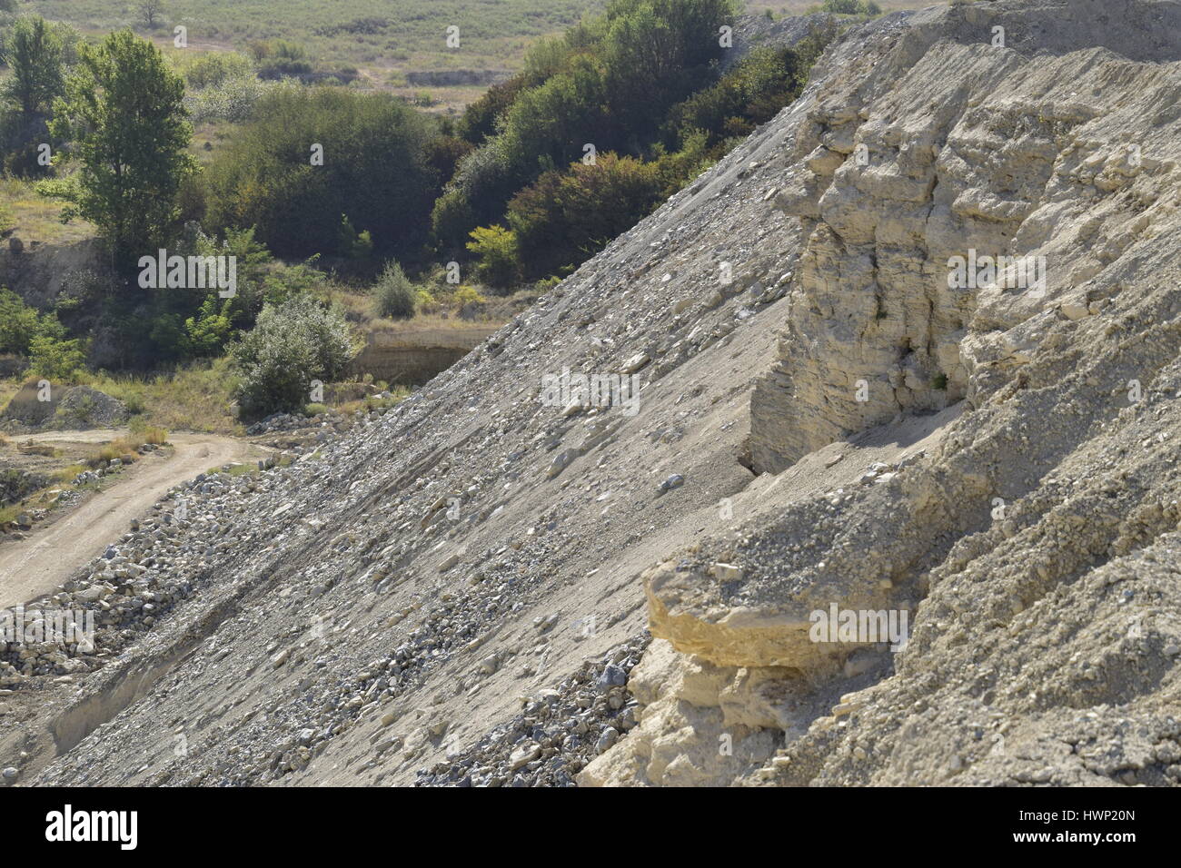 Large quarry for gravel mining, sand and clay. Mining machines and ...